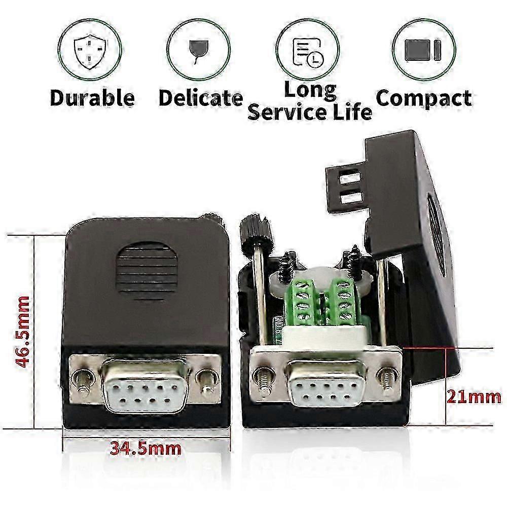4pack Db9 Solderless Rs232 D-sub Serial To 9pin Port Terminal Female Adapter Connector Breakout ...