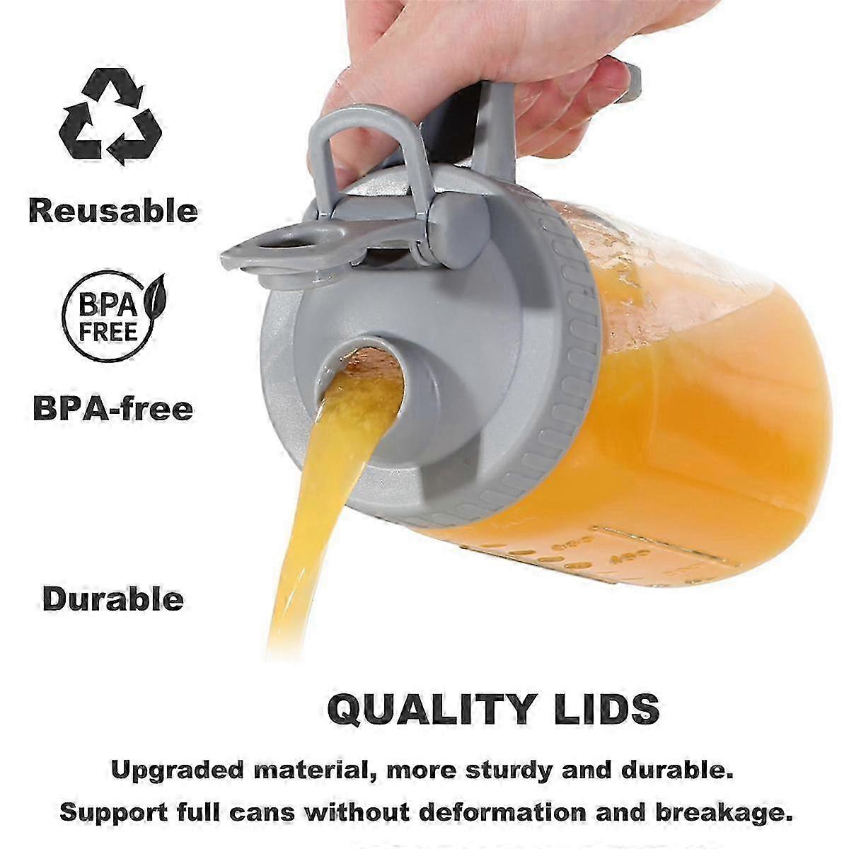 Mason Jar for Spout Lid for Wide Mouth Mason Jars, Airtight Mason Jar ...