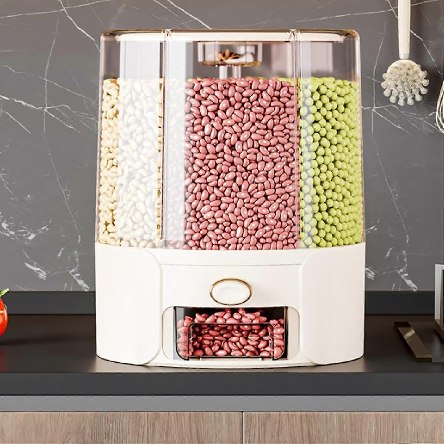 Générique Rice Dispenser with Rotatable Bucket, Food-Grade Airtight ...