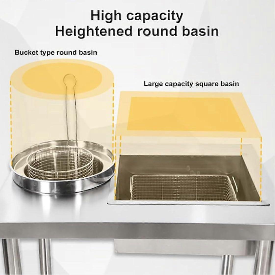 Breading Table Stainless Steel Fryer Tray 80x70x80cm with Reinforced ...