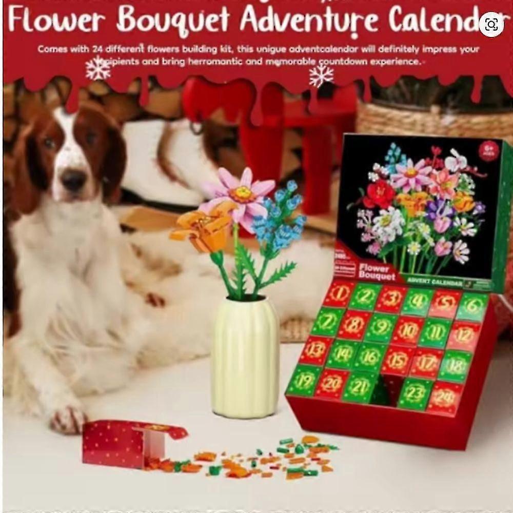Flower Bouquet Blocks Christmas Advent Calendar, Xmas 24 Days Sunflower ...
