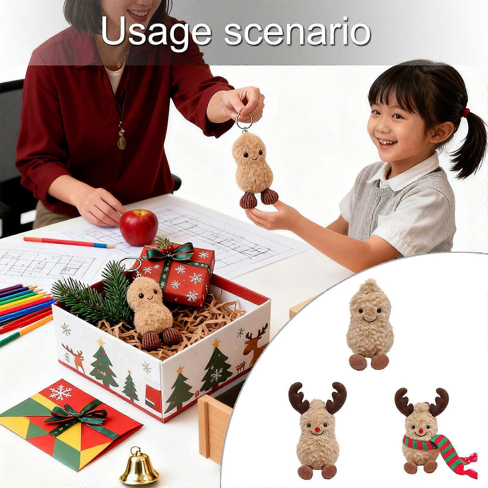 Peanut PP Cotton Keychain Toy Easy to Carry Cartoon Christmas Themed ...