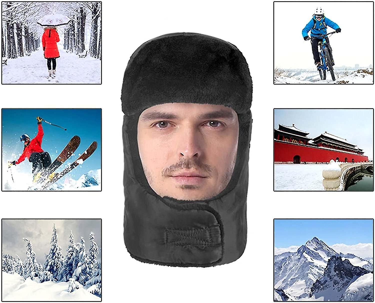 Warm Ski Hat, Cold-proof Thickened Fluff Windshield Warm Hats Electric ...