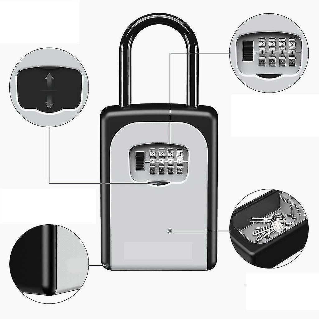 Outdoor 4 Digit Combination Wall / Handle Mounted Key Safe Lock Box ...