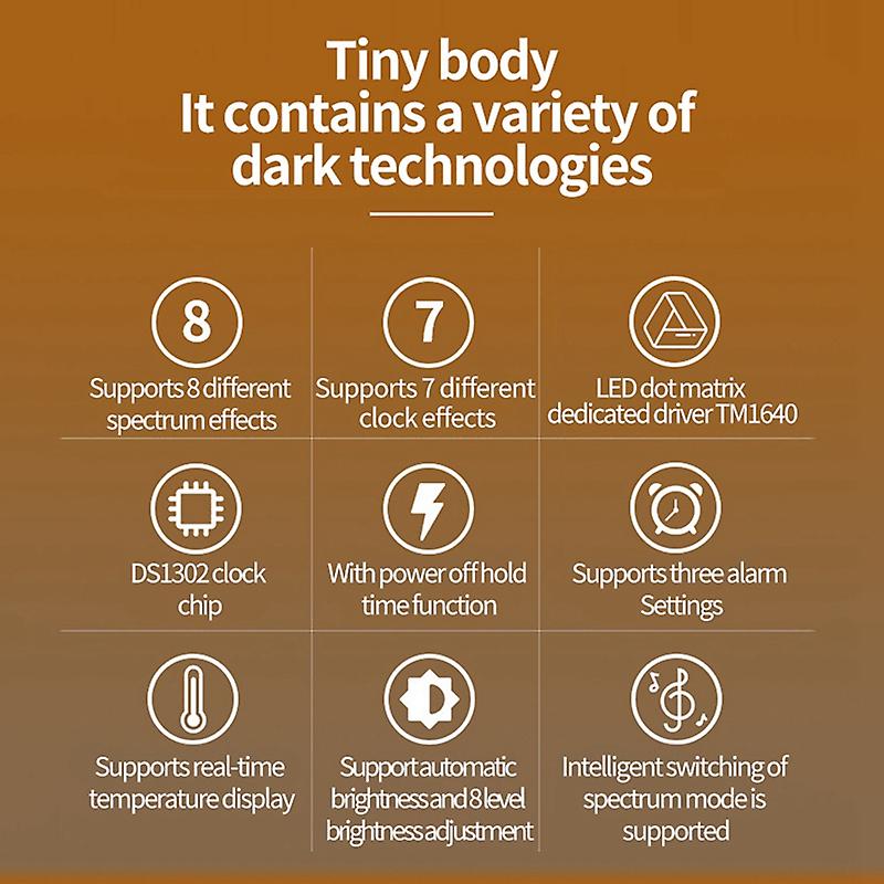 LED Music Spectrum Display DIY Kit 16X32 Rhythm Light Clock 8 Kinds ...