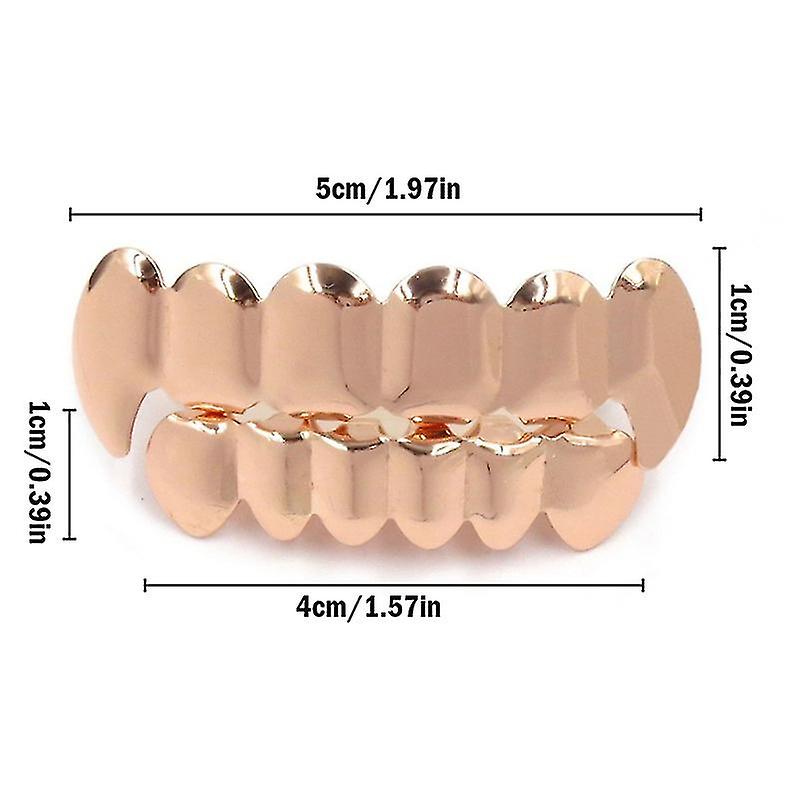 New Custom 14k Gold Plated Hip Hop Teeth Grillz Caps Top & Bottom Grill ...