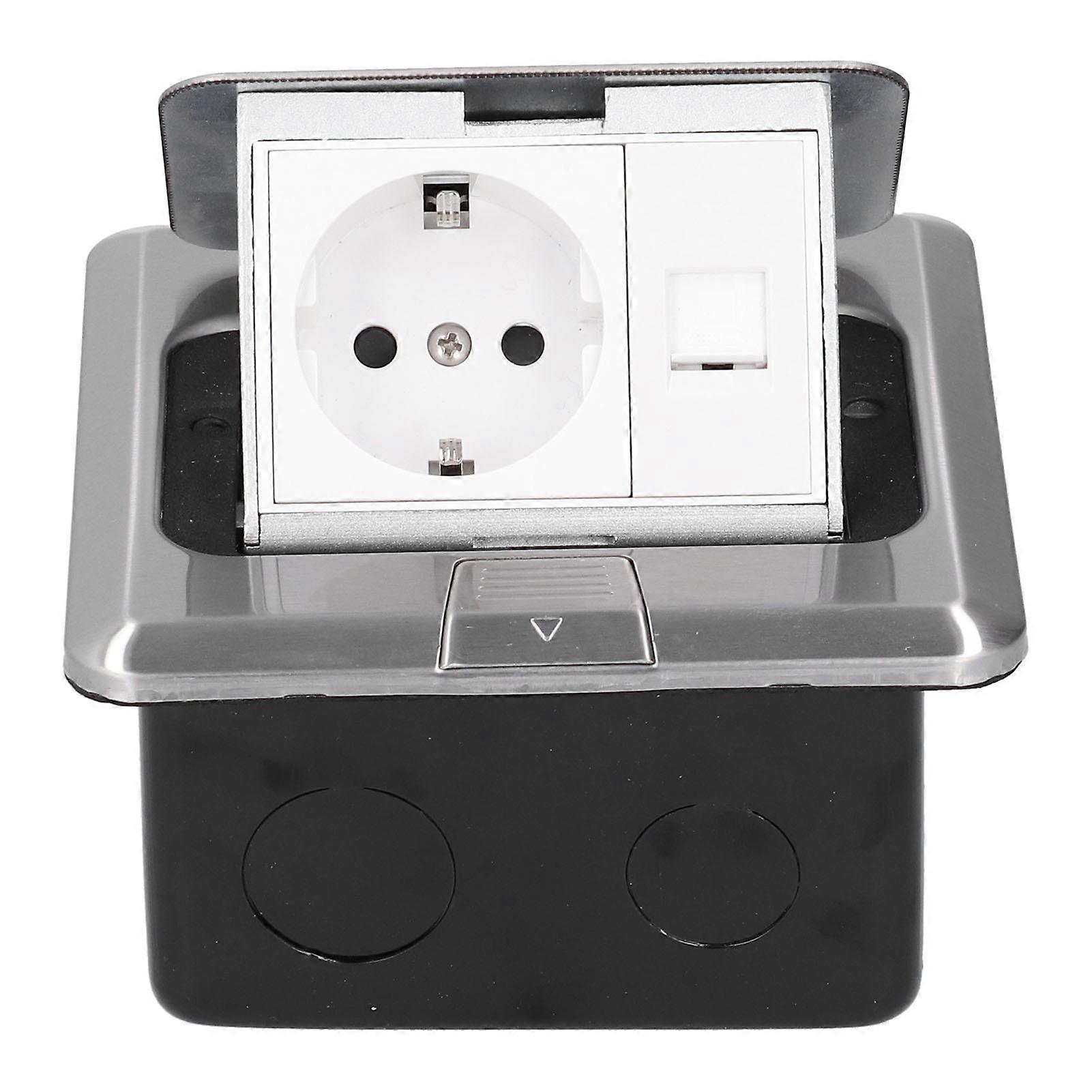 Ground Plug Socket EU Standard Stainless Steel Embedded Floor Outlet ...