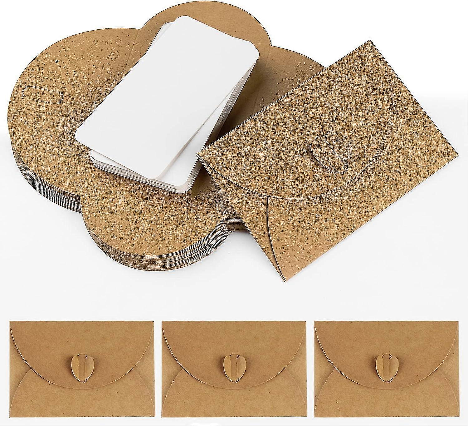 12 Mini Envelopes With Cards Vintage Kraft Paper Envelopes Blank Cards ...