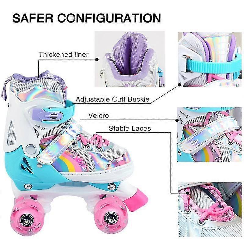 Jianghuo Roller Skates Kids Roller Boots,8 Light Up Wheels And 4 Sizes ...