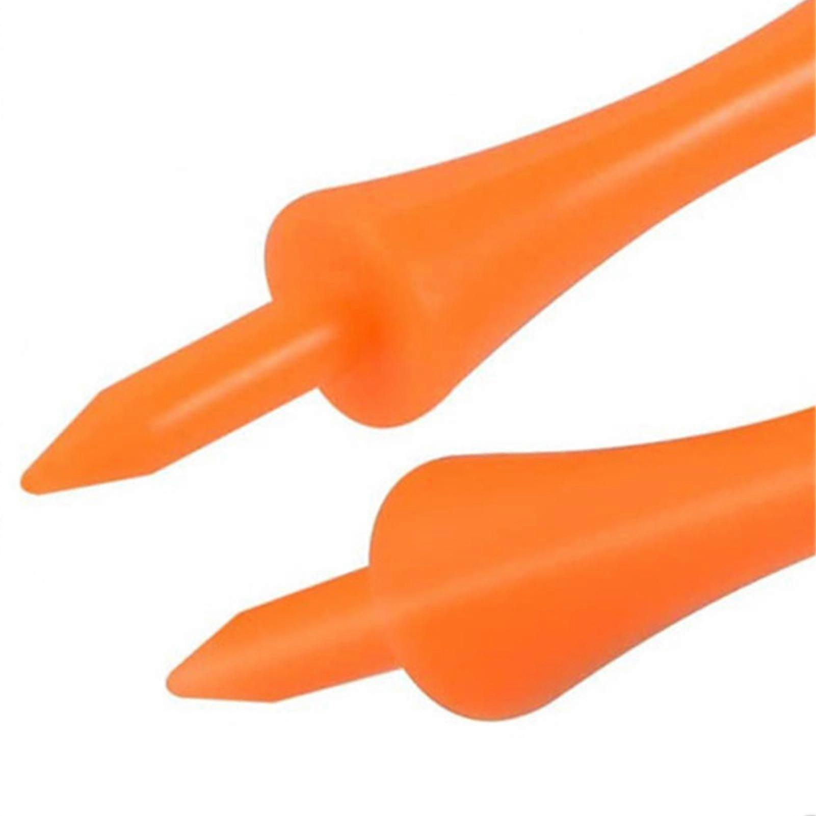 100pcs/set Plastic Golf Tees Wear-resisting Stable Creative 70mm Orange ...