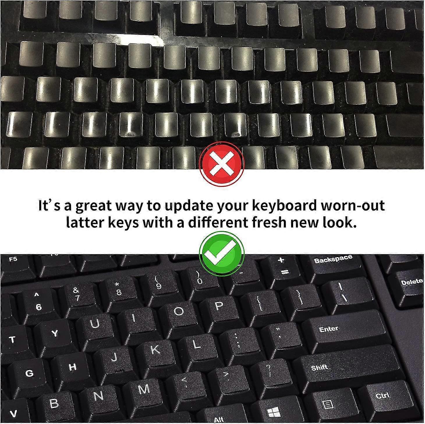 2 Pack Universal English Keyboard Stickers, Laptop Keyboard Stickers ...