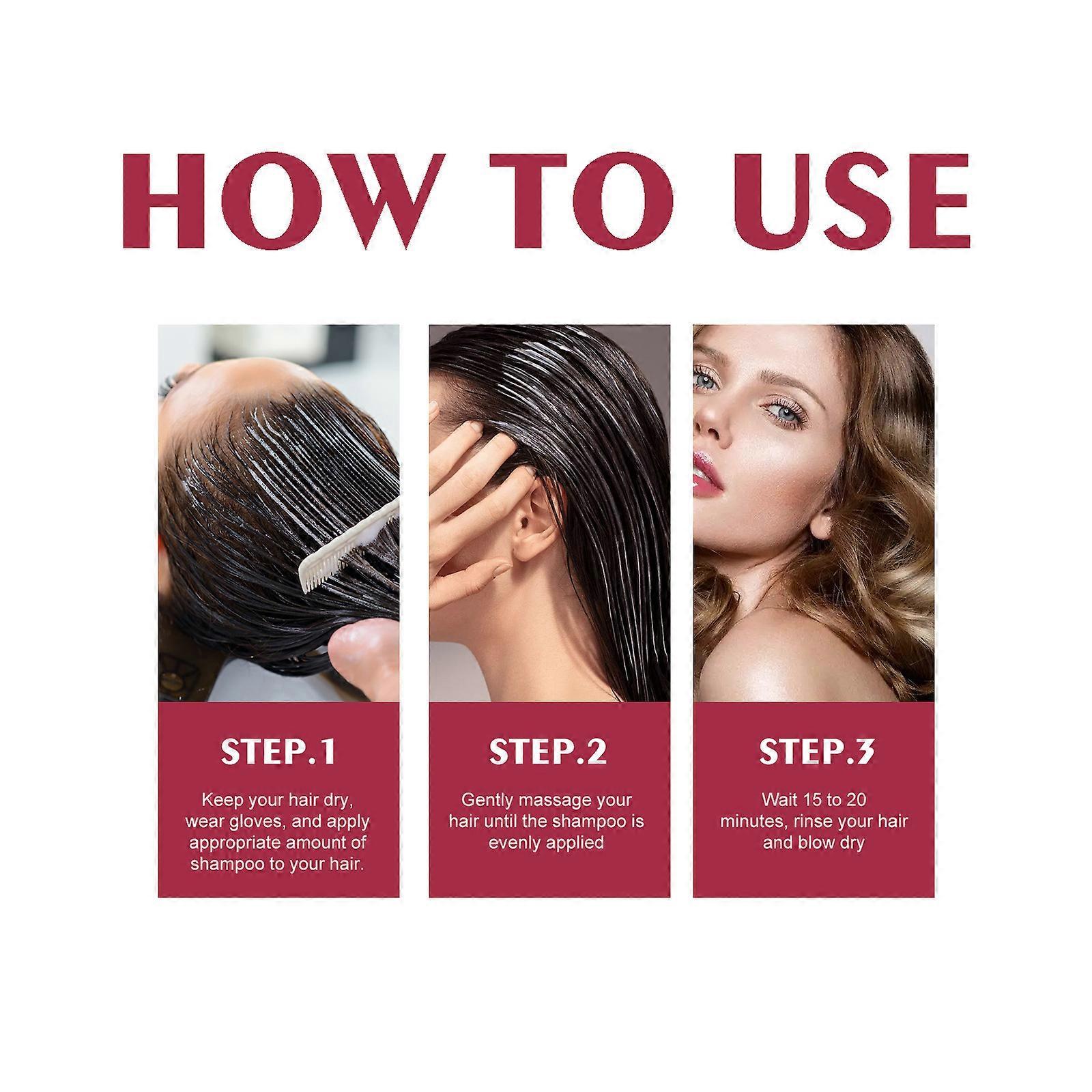 Hair Dye shampoo, Instant 3 in 1 Hair Color Shampoo, Gray Hair Coverage ...