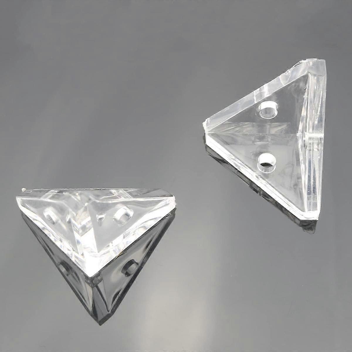 12Pcs Acrylic Brackets with Semitransparent Screws Clear 3-Hole Right ...