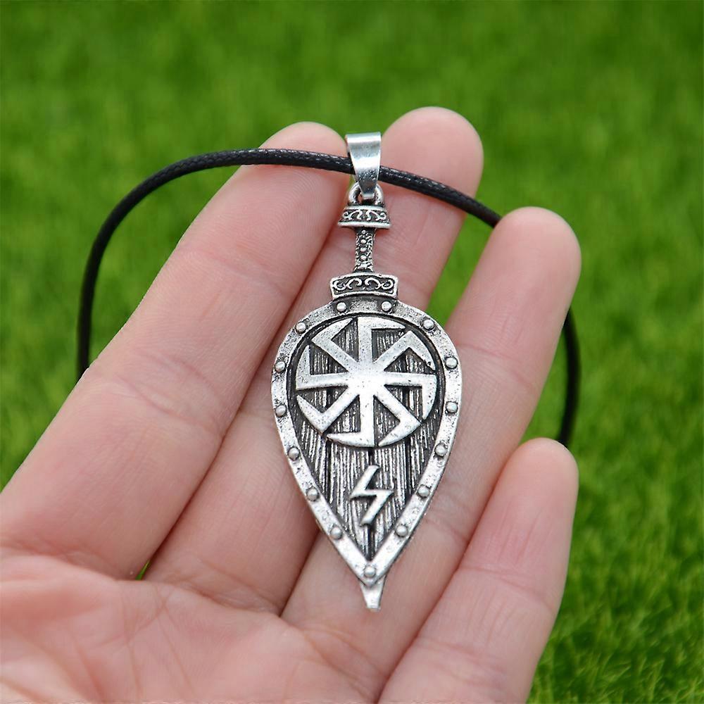 Slavic Kolovrat Shield Pendant Viking Jewelry Mens Necklaces Runic ...