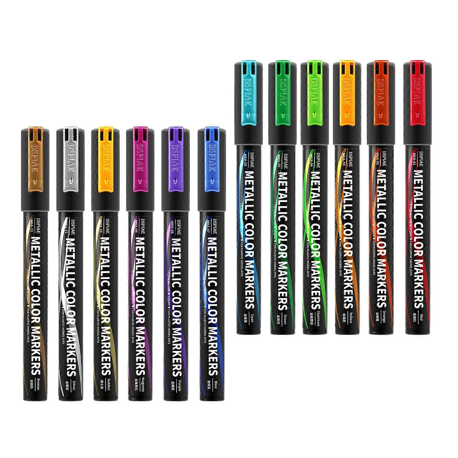 DSPIAE MKA Model Coloring Pen Marker Electroplated Metal Coloring Pen ...