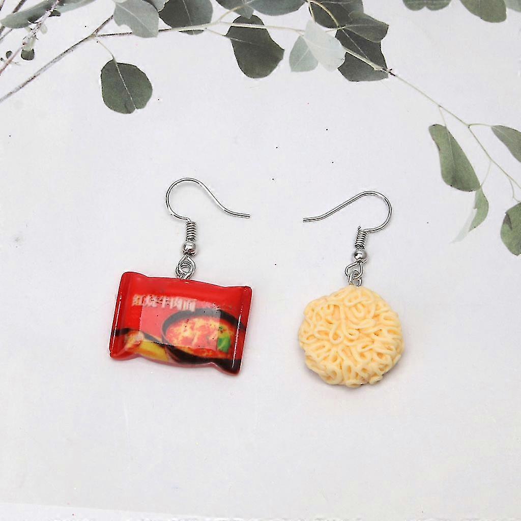 Funny Simulation Instant Noodle Drop Earrings Novelty Chili Food Dangle ...