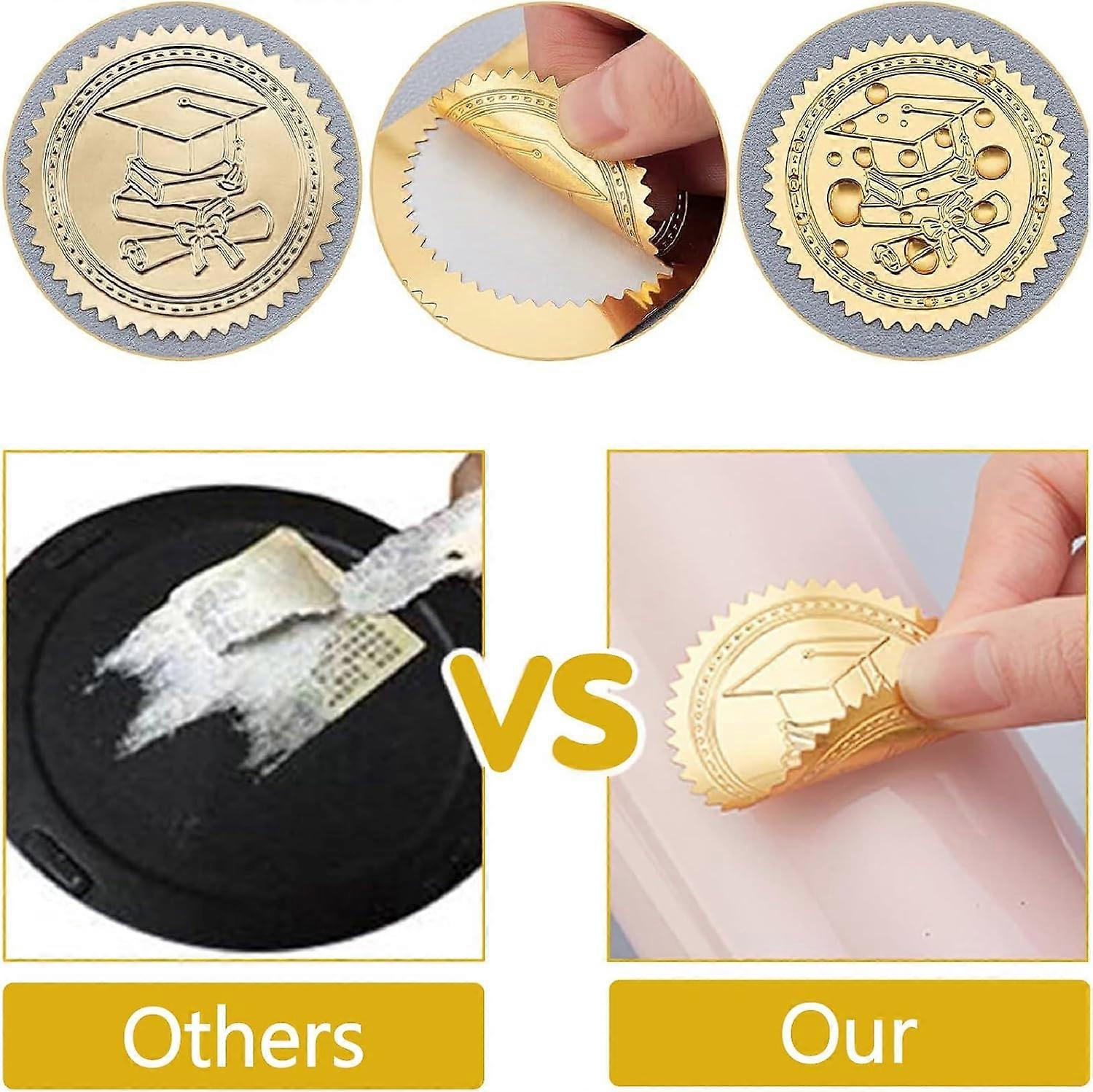 408pcs 2 Inch Heart Gold Embossed Envelope Seals Stickers Everlasting ...