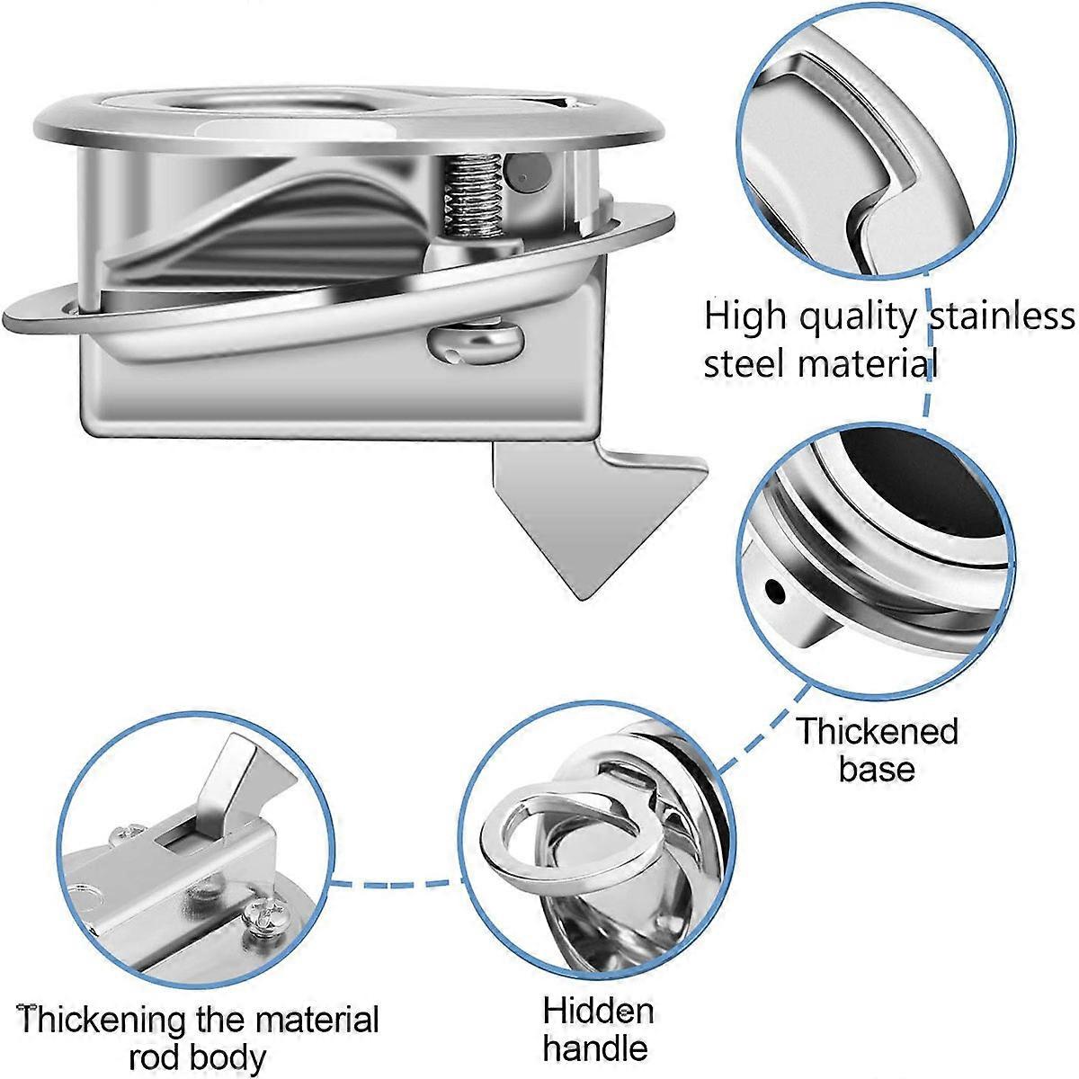 Flush Hatch Latch, Stainless Steel Flap Latch Marine Deck Hatch Lock 1 ...