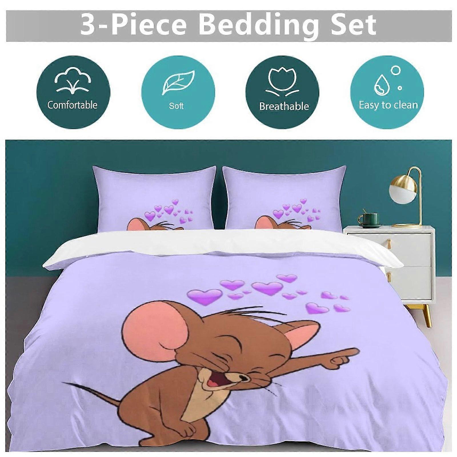 v3854 Bed Sheets Bedding Tom And JerryCartoon Collection 3-Piece ...