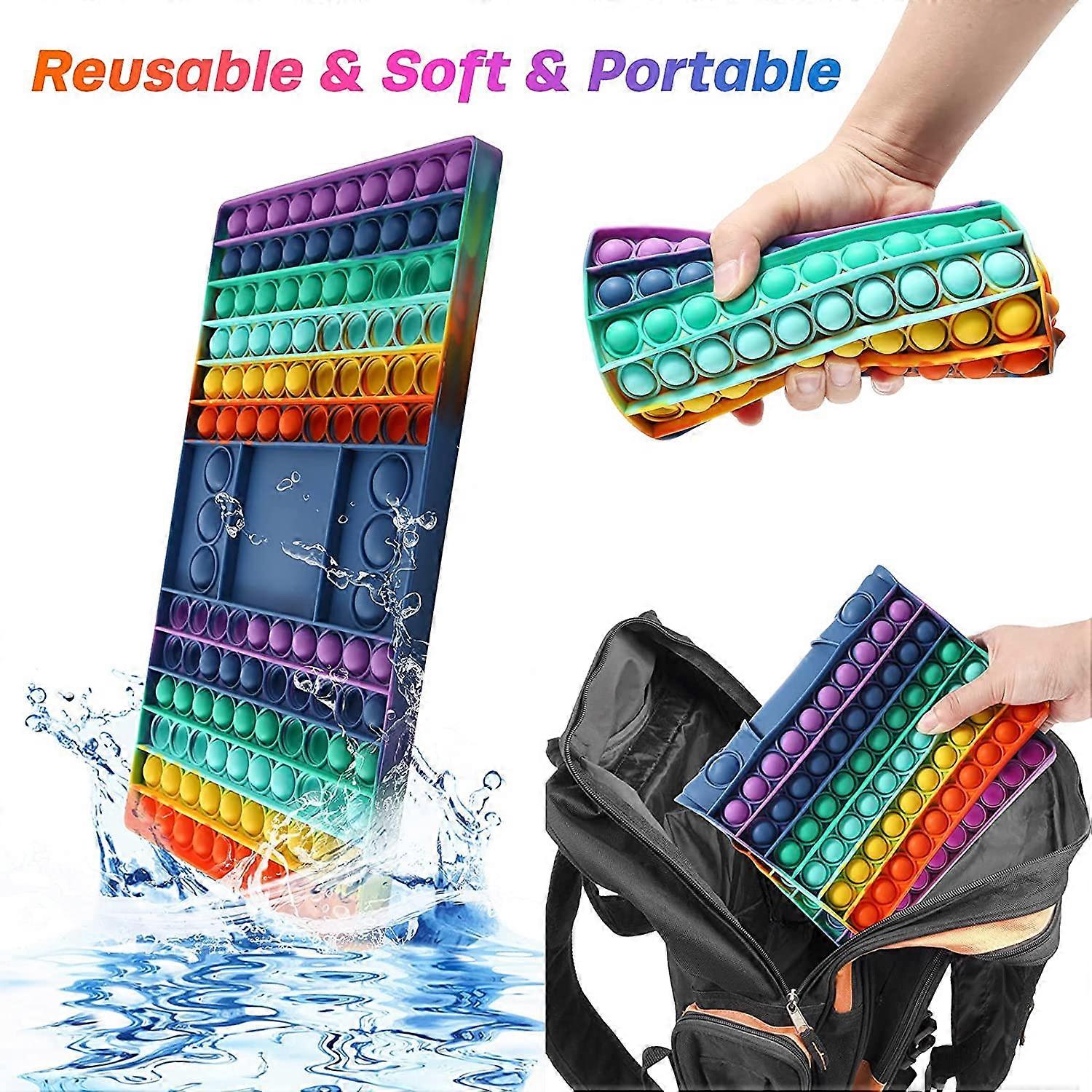 Big Pop Game Fidget Toy, Pop Rainbow Chess Board Fidget Popper Toy ...