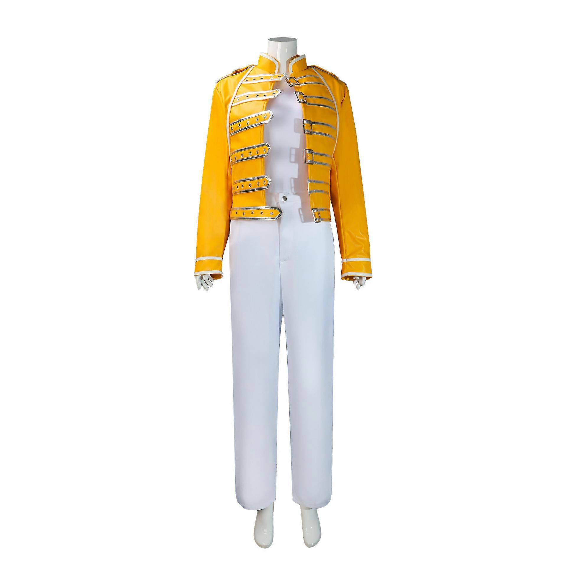 Queen band lead singer Freddie Mercury cosplay costume leather jacket ...