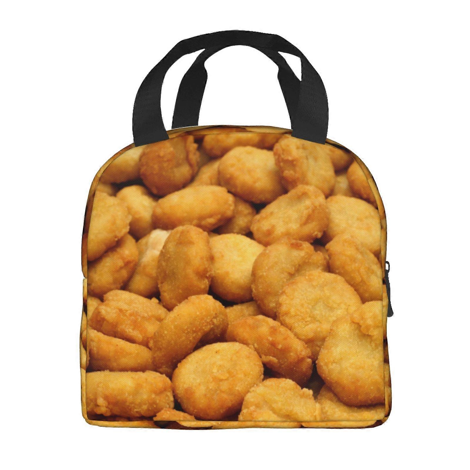 Funny Fried Chicken Nuggets Pattern Lunch Bag Reusable Insulated Lunch ...