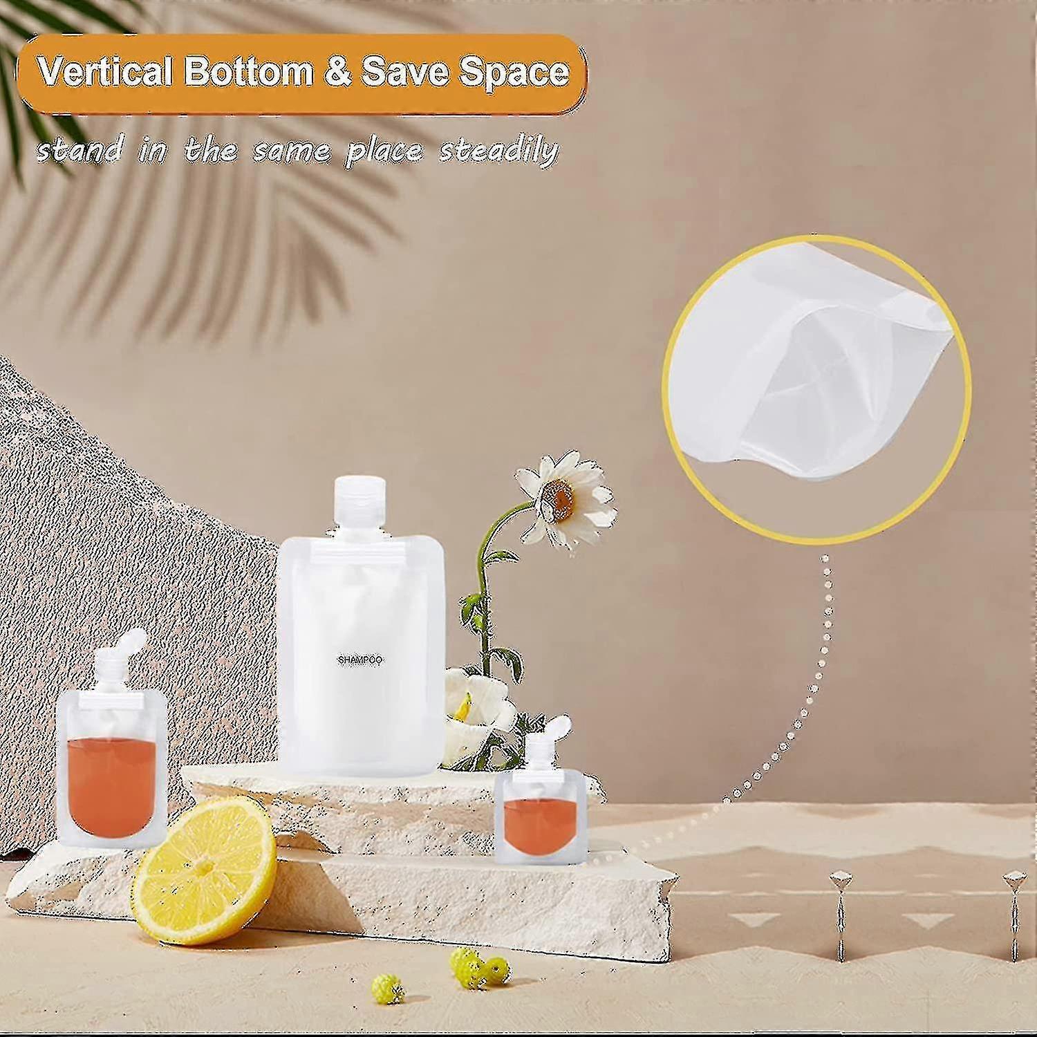 15 Pcs Travel Size Refillable Empty Squeeze Pouch Refillable Travel ...