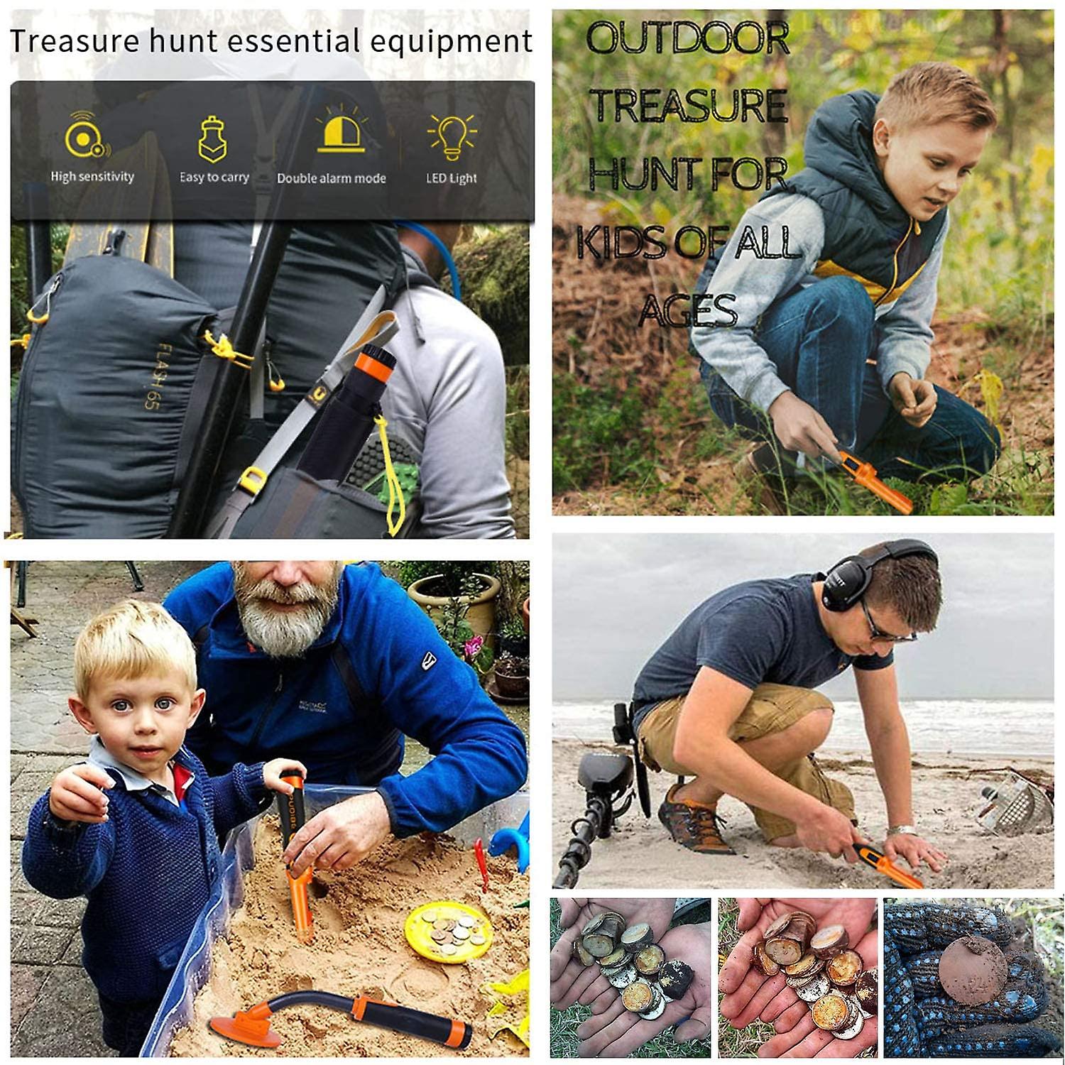 Waterdichte metaaldetector pinpointer handheld draagbare metalen ...