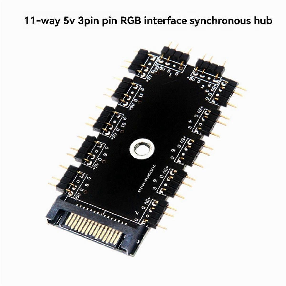 Motherboard 1 to 11 5V 3 Pin PWM Cooler Fan HUB Splitter Extension ...