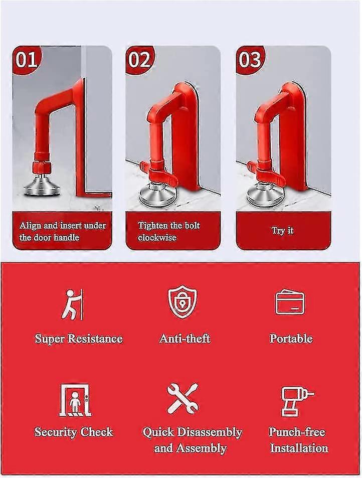 Anti-theft Door Blocker Portable Door Security Lock Compatible Hotel ...