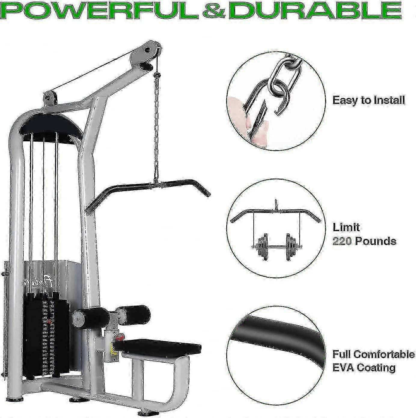 Pull Down Bar With Rubber Handle Cable Machine Attachment, Exercise ...
