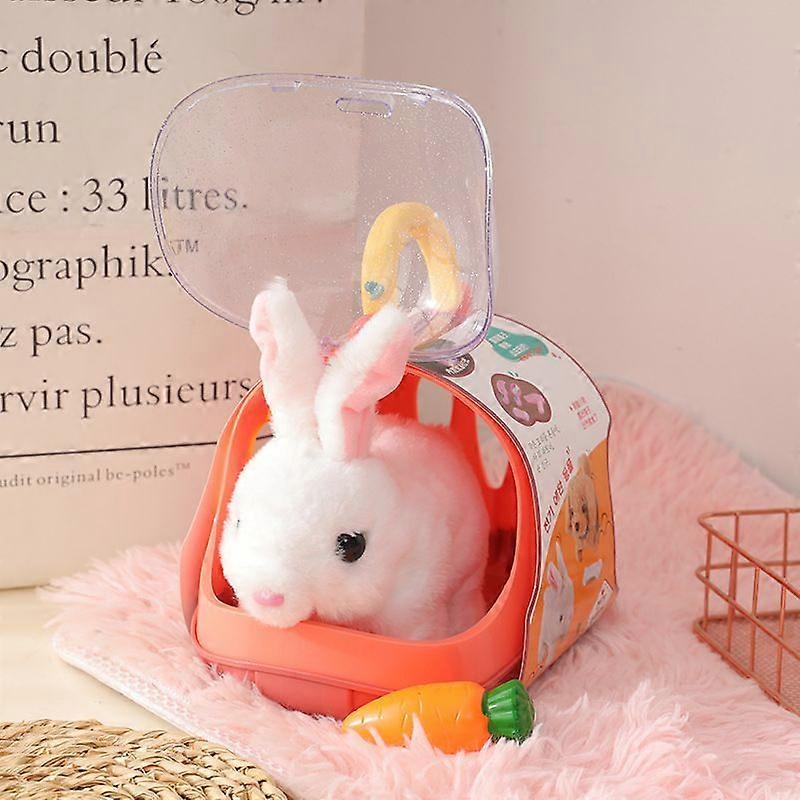 Electric Cute Walking Talking Rabbit Puppy Plush Toy Pet Cage Toy Set ...