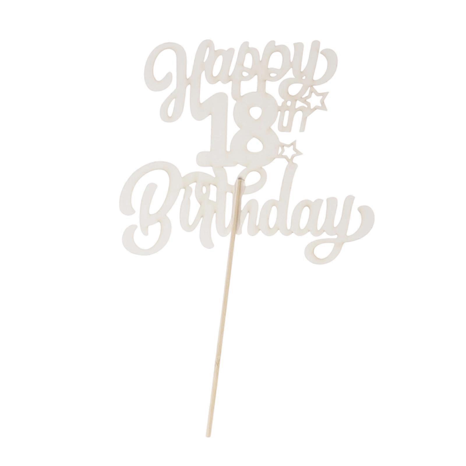 Happy Birthday Cake Topper 18th, Black&Gold Glitter Cake Decorations ...