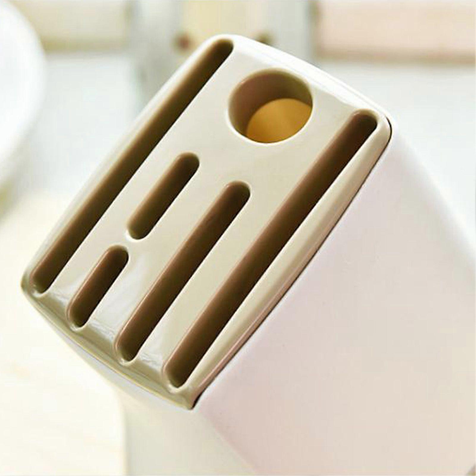 Knives Block Holder Plastic Space Saving Knives Draining Organizer ...