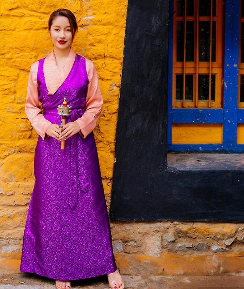 Purple Tibetan Dress Sets Lhasa Clothing Women Tibetan Clothing Tibetan ...