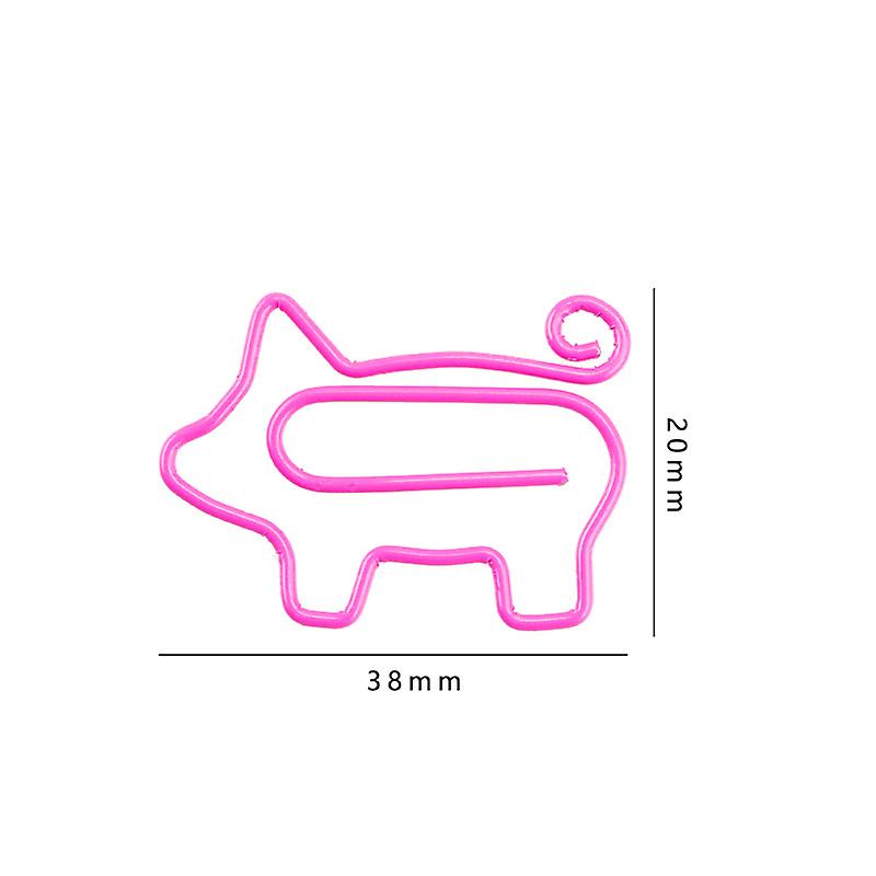Pink Paper Clips Cute Animal Pig Shaped Bookmark Clips Page Marker For ...