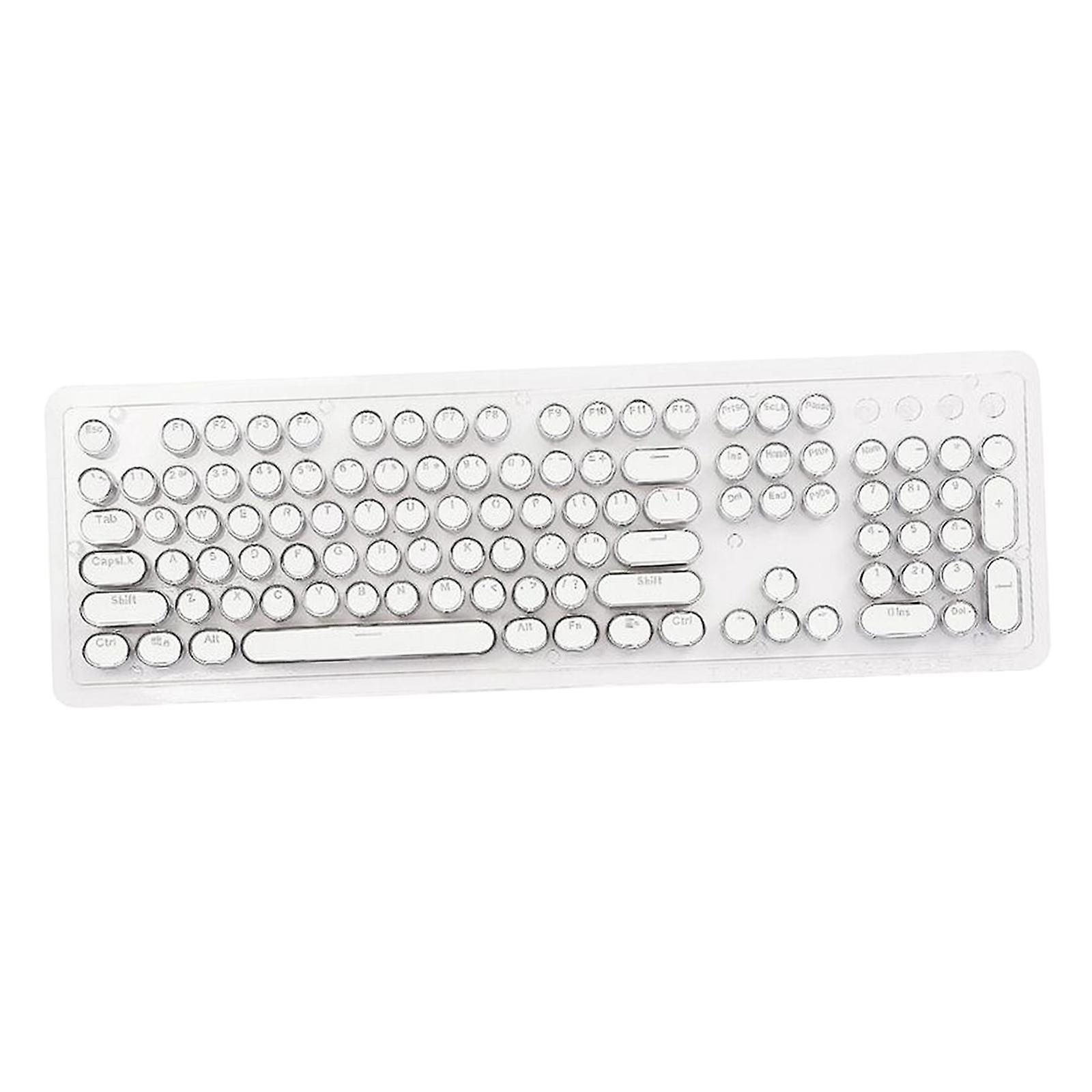 Round Keycaps Double Shot PBT Gaming Keyboard Retro white | Fruugo UK
