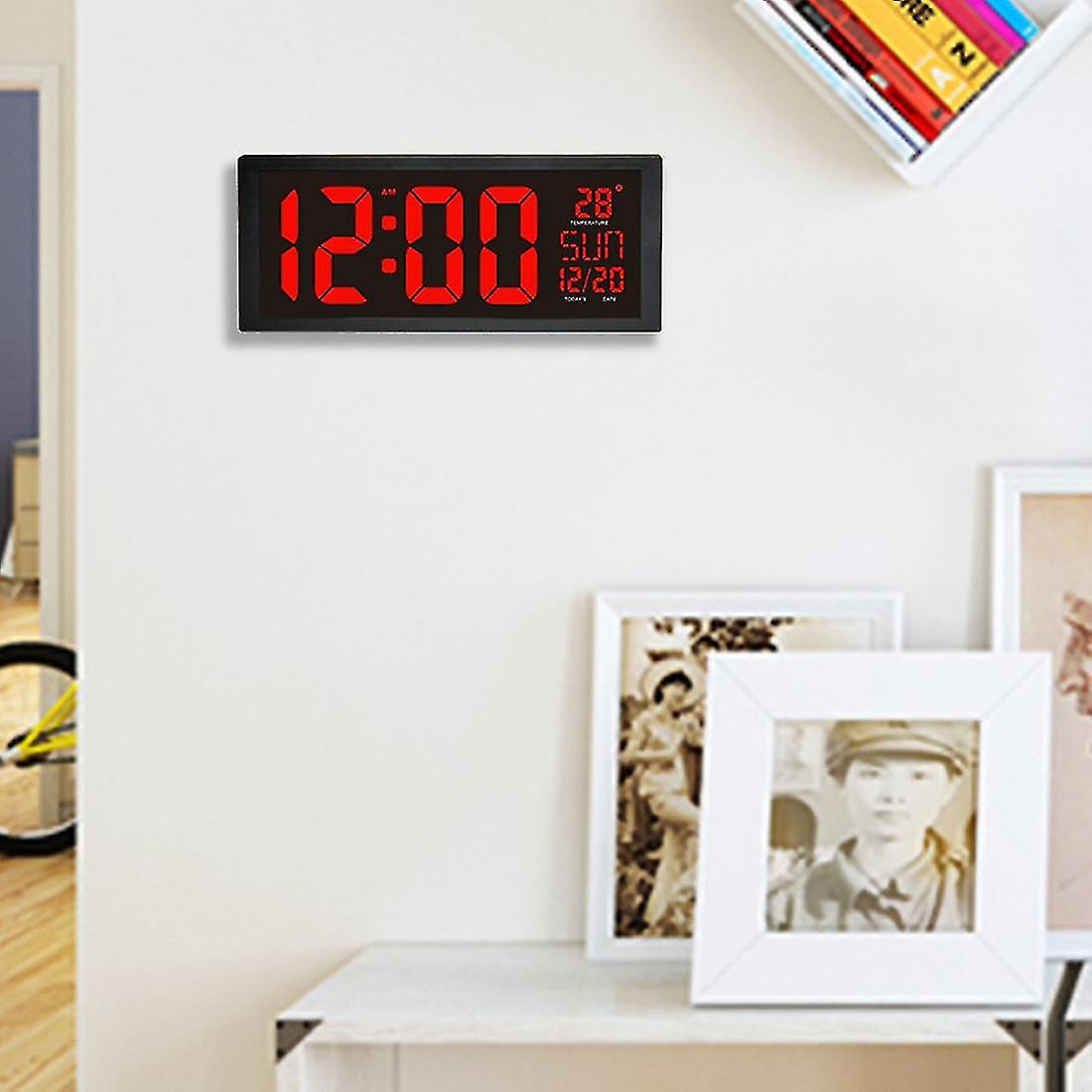 Large Digital Wall Clock ,temp Date Week Display Power Off Memory Table ...