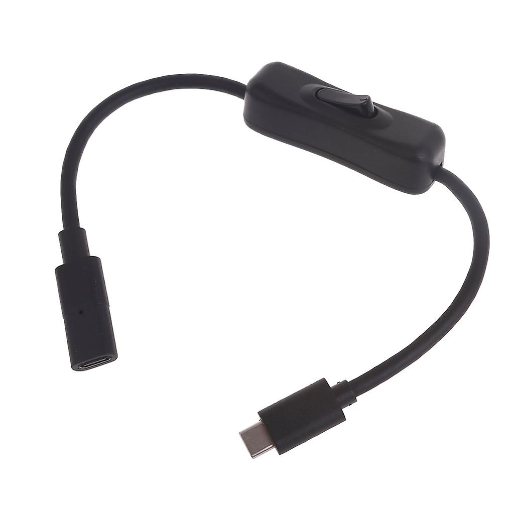 Type C Male to Female Switches Extension Cable with Button Power ...