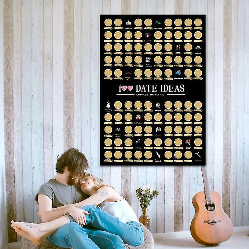 100 Dates Ideas Scratch Off Poster 100 Things Between Couples Scrape ...