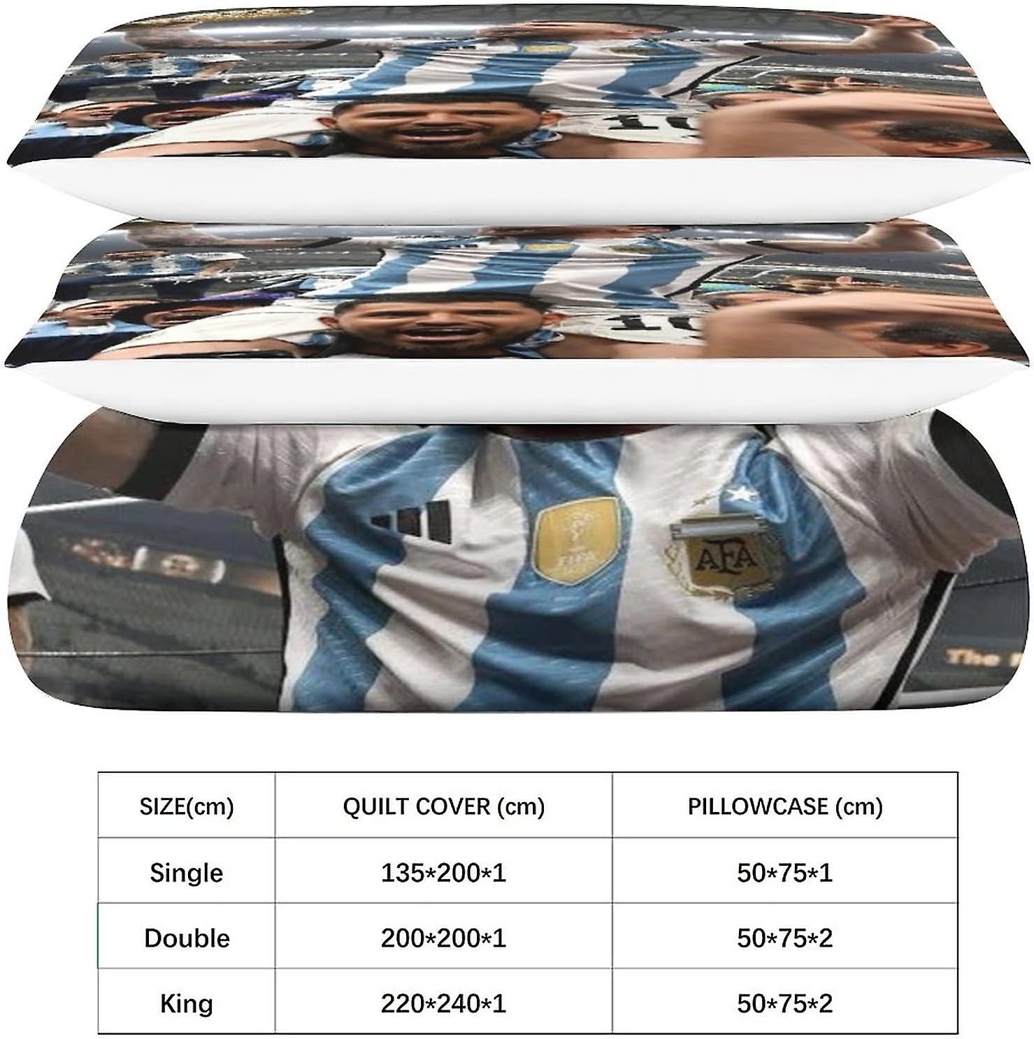 Lionel Messi 3D Print Quilt Cover Duvet Cover Set Single Print Duvet ...