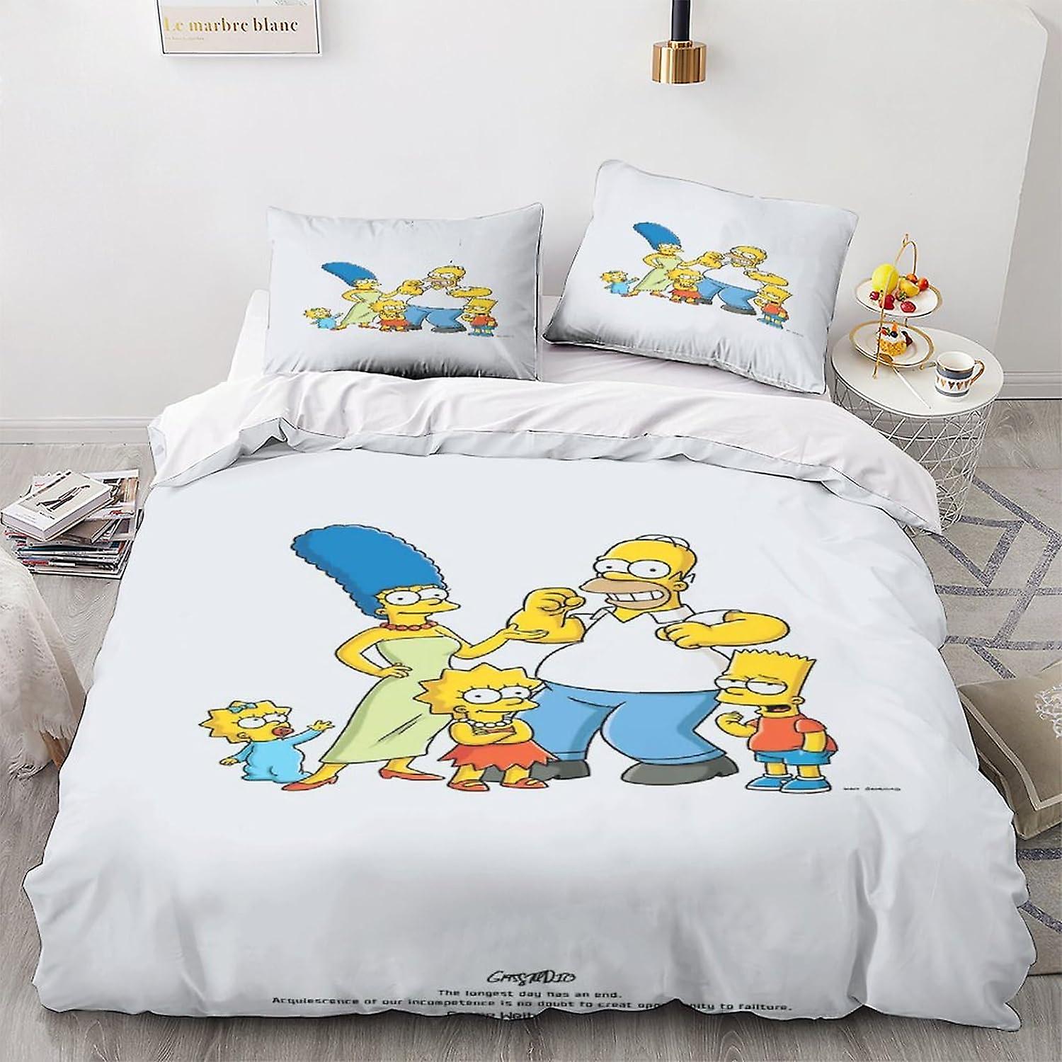 EKENOZ The Simpsons 3D Printed Duvet Cover Set Soft Microfiber Cartoon ...