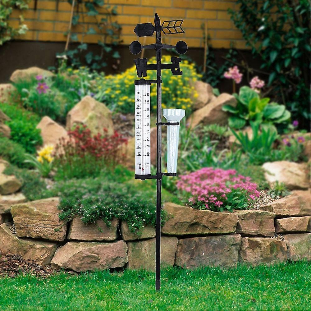 3 in 1 Weather Station Measurer Outdoor Garden Thermometer Rain Gauge ...