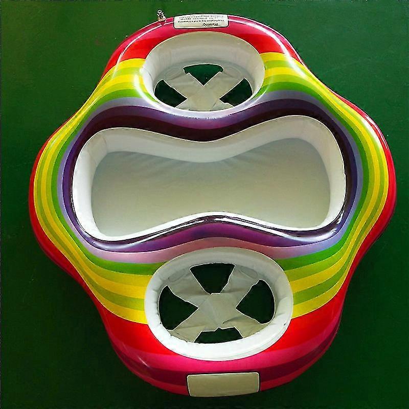 For 2024 Inflatable Twin Baby Pool Float, Infant Double Seat Floaty for ...