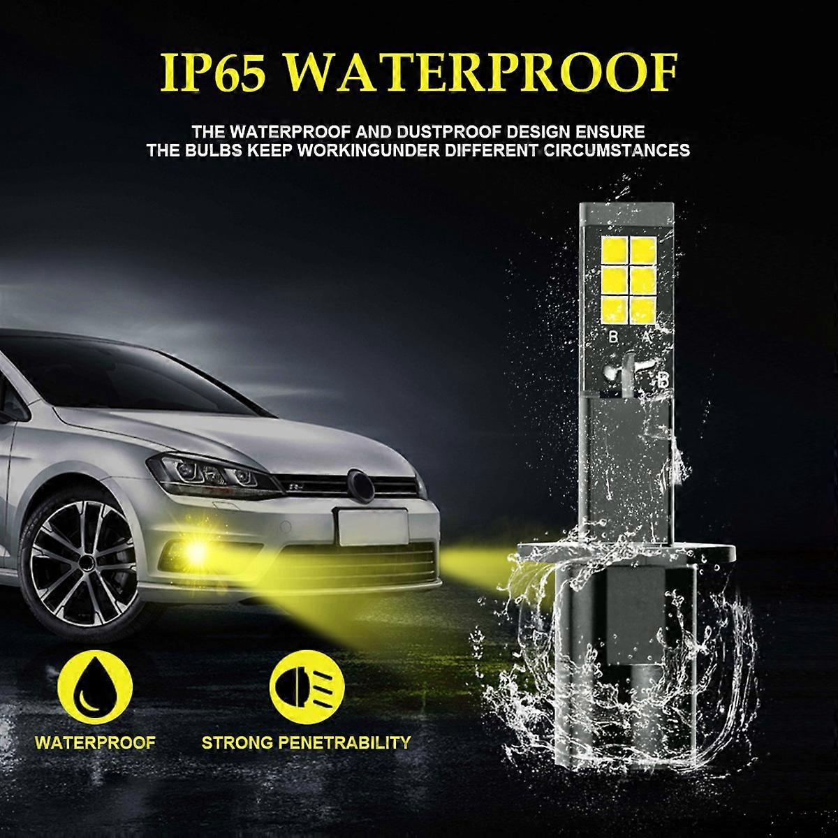 H1 Fog Light Bulb LED Amber+White Dual Color for Trucks Cars Lamps DRL ...