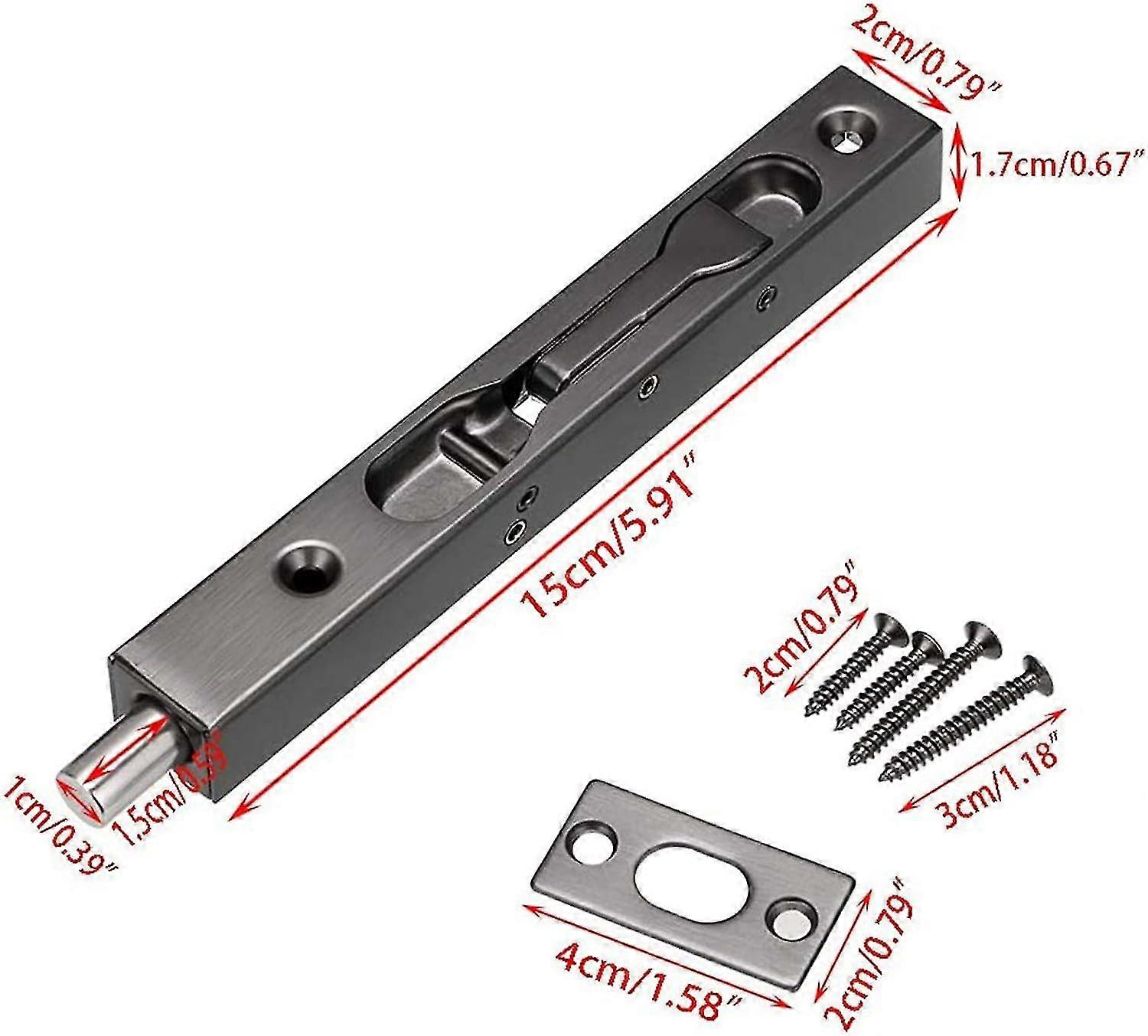 2 Pieces Hidden Door Latch, Bolt Lock 304 Stainless Steel Door Latch, 6 ...