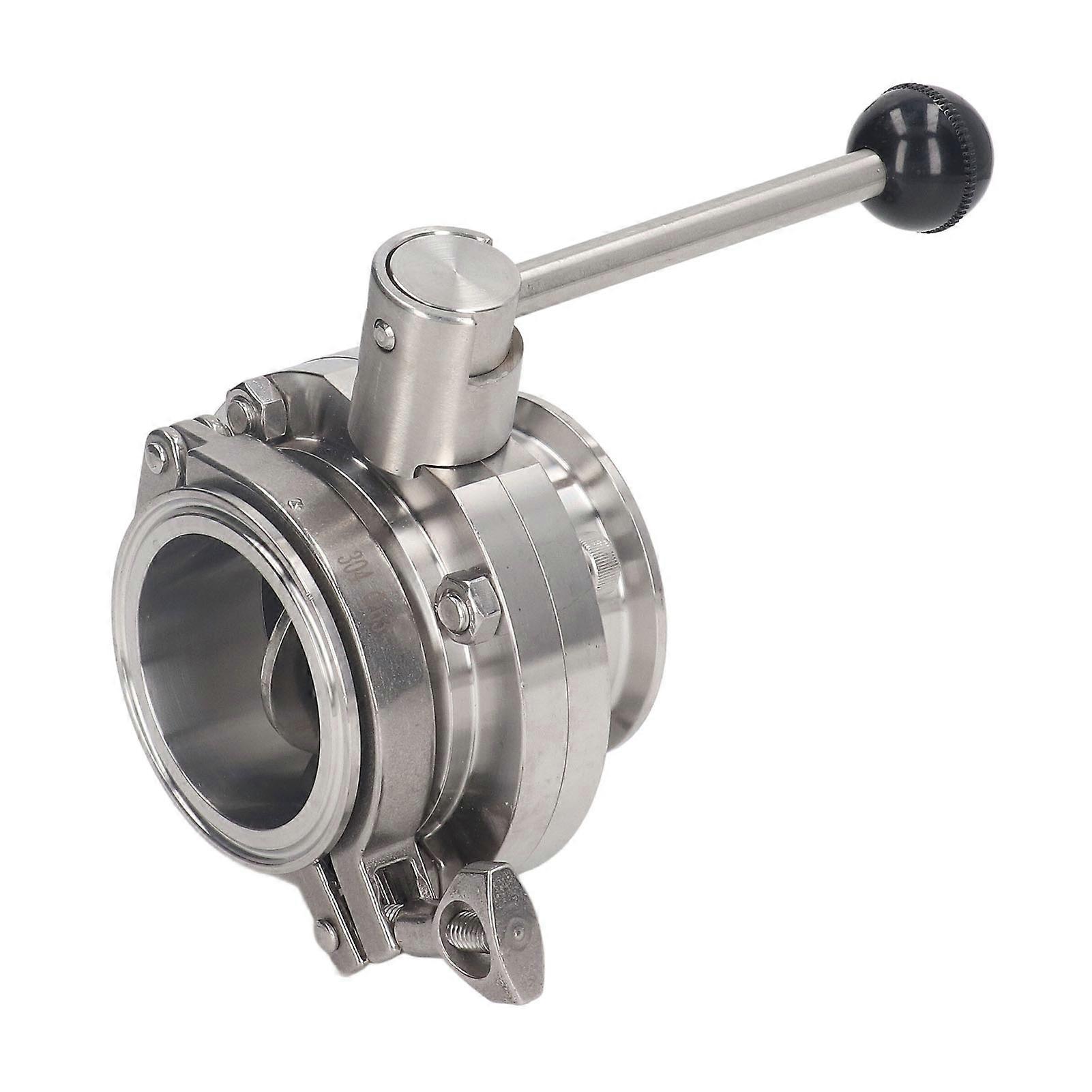 Butterfly Tri Valve Stainless Steel Manual Handle Quick Clamp Sanitary ...