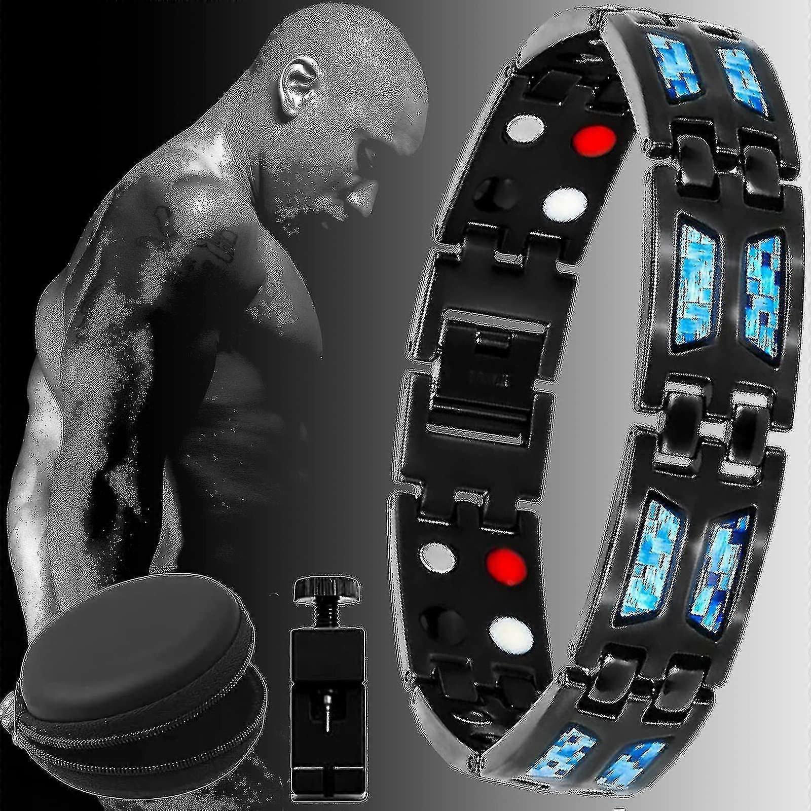Titanium Power Magnetic Bracelet Carbon Blue Therapy Fit Plus ...