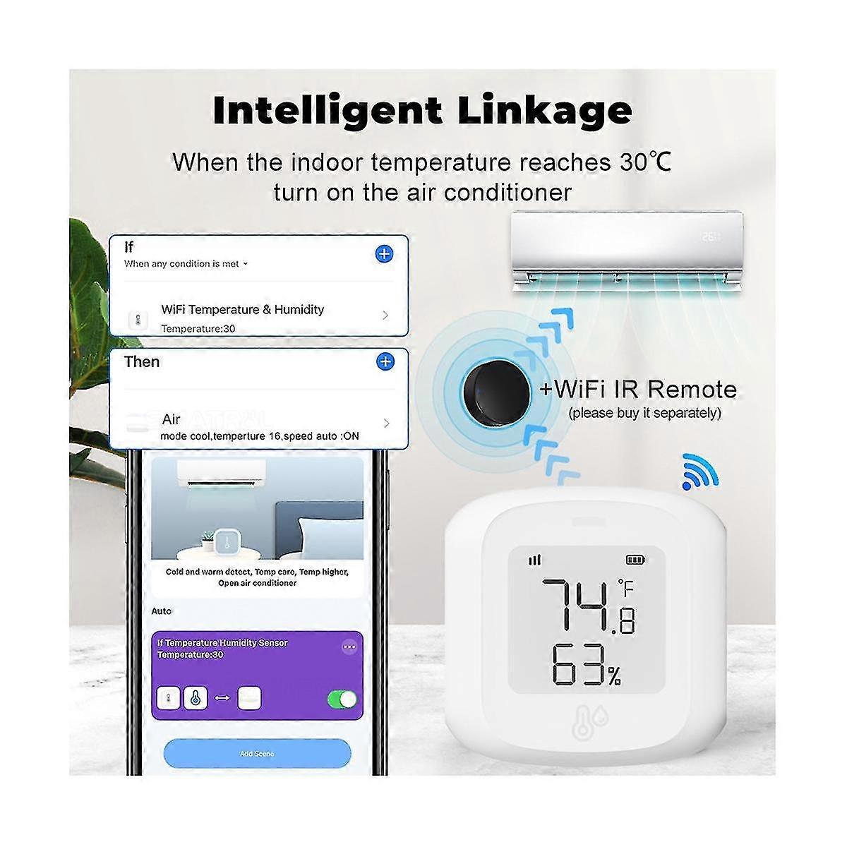 Tuya Smart Wifi Temperature Humidity Sensor Indoor Hygrometer ...