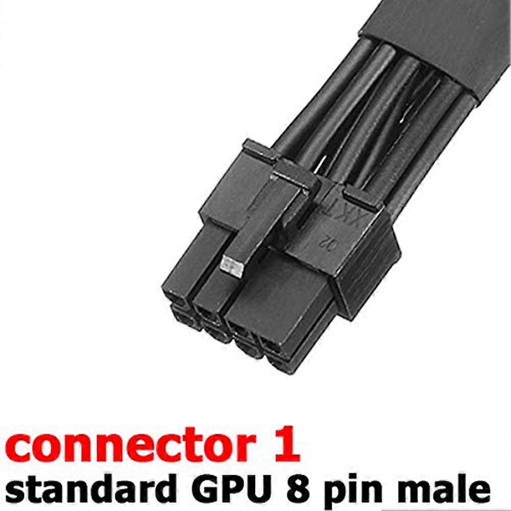 Dual 6 Pin Female to 8 Pin Male GPU Power Adapter Cable Braided Sleeved ...